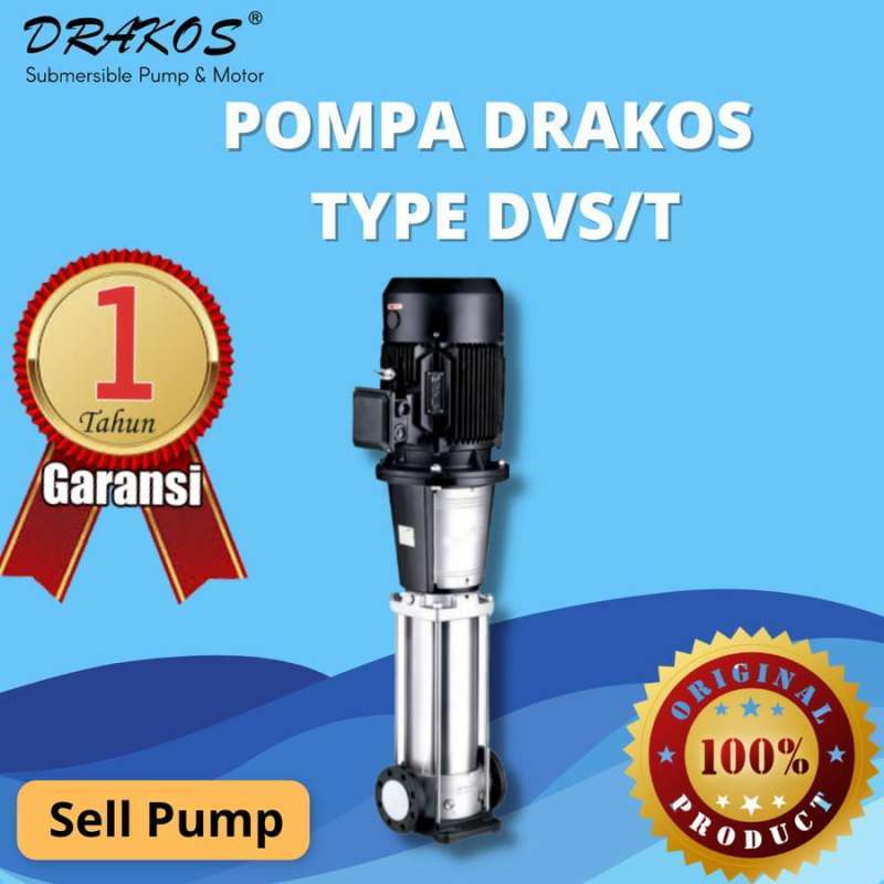 Jual Pompa Drakos Vertical Multistage DVS 3/17 1 Phase di Seller Sell Pump Indonesia - Kota ...