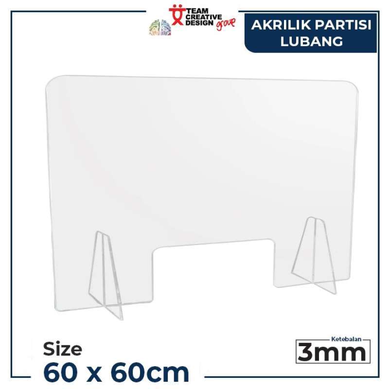 Jual PARTISI AKRILIK / PEMBATAS MEJA AKRILIK /60X60 CM / SEKAT 3MM ...