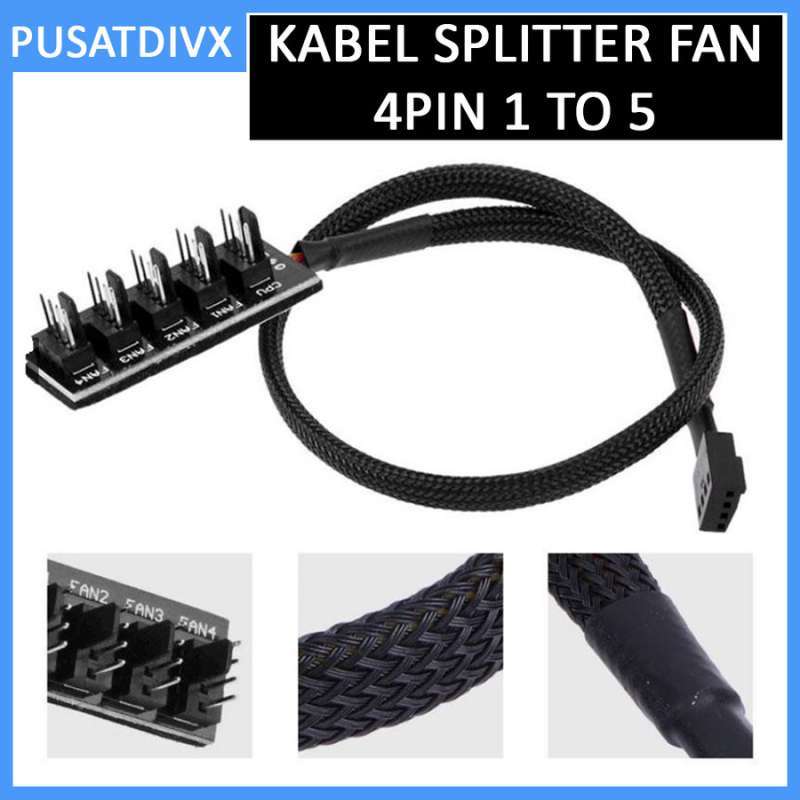 Jual Pusatdivx Kabel Fan Hub Pwm 4pin 5x Splitter Cooling Adapter Case ...