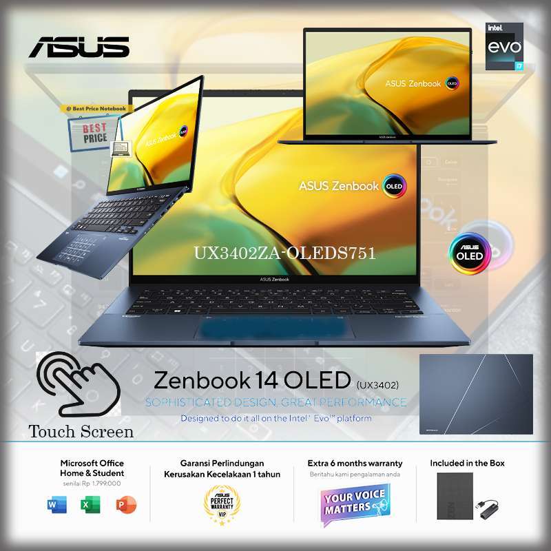 Jual Laptop ASUS ZENBOOK 14 OLED UX3402ZA-OLEDS751 i7 1260P RAM 16GB ...