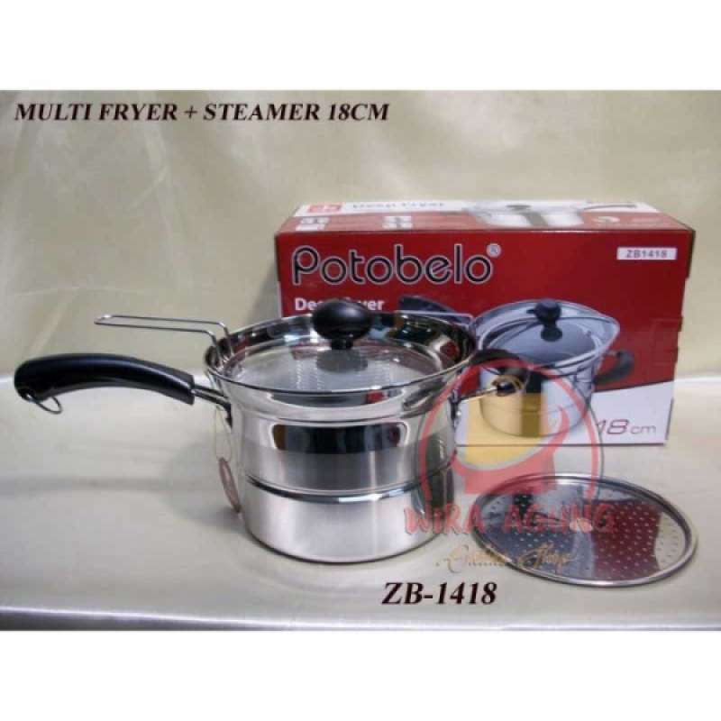 Jual Free Ongkir Potobelo Multi Pot 18 Cm / Steamer & Fryer 2 In 1 ...