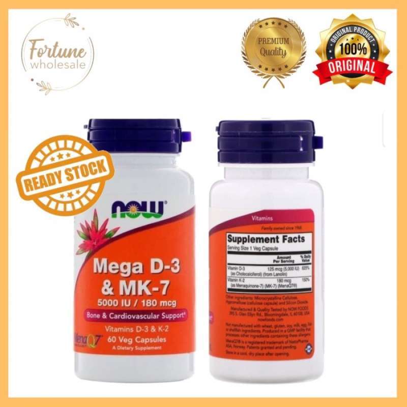 Promo Promo Of The Year Now Mega D-3 & Mk-7 5000 Iu 180 Mcg 60 Cap ...