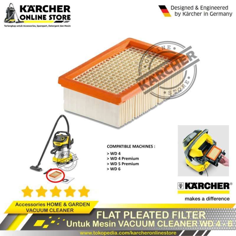 Jual KARCHER FLAT PLEATED FILTER For Mesin VACUUM WD4 WD5 WD6 di Seller ...