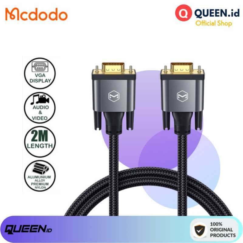 Jual Mcdodo CA-7780 Kabel Monitor VGA to VGA 2M Converter Gold Plated ...