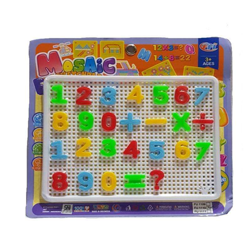 Jual Mainan edukasi anak mosaic angka atau huruf belajar angka huruf di ...