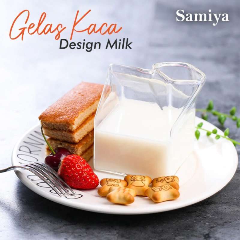 Promo gelas kaca susu / gelas kaca susu design milk box 300ml ...