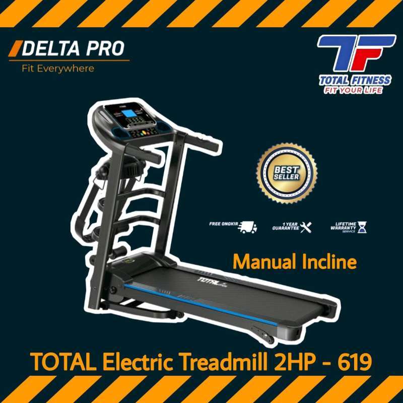 Jual Treadmill Elektrik - TOTAL FITNESS TL-619 2HP Manual Incline ...