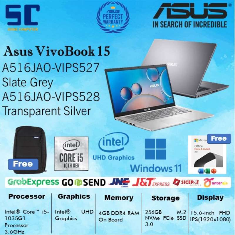Promo Asus VivoBook 15 A516JAO-VIPS527/528 Intel Core i5-1035G1/4GB ...