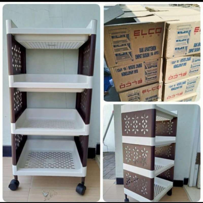 Promo RAK 4 SUSUN PLASTIK-RAK ELCO-RAK SERBA GUNA-RAK 4 SUSU. RODA-RAK ...