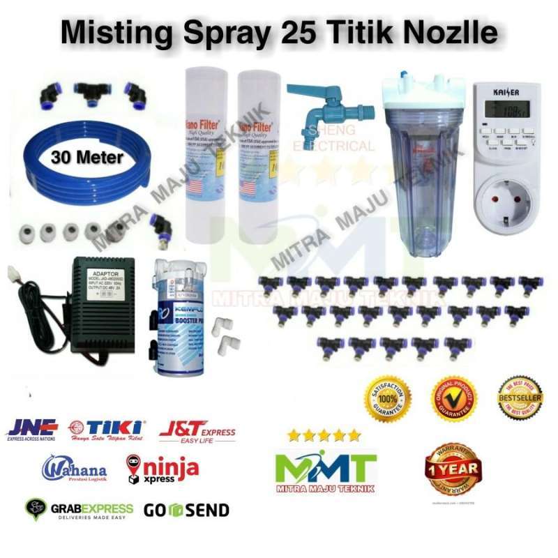 Jual Mesin Embun Walet Lengkap Set 25 Titik Nozzle Pompa Kemflo 48V di ...