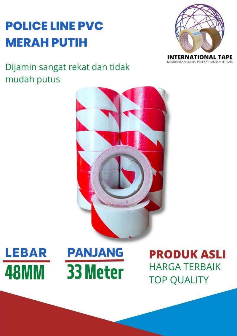 Promo POLICE LINE PVC MERAH PUTIH 48MM X 33METER PER ROLL Diskon 8% di ...