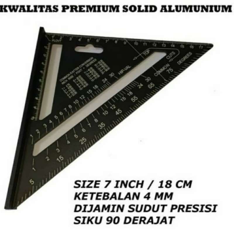 Jual SPEED SQUARE 7 INCH SOLID BLACK / PENGGARIS SIKU SEGITIGA SOLID ...