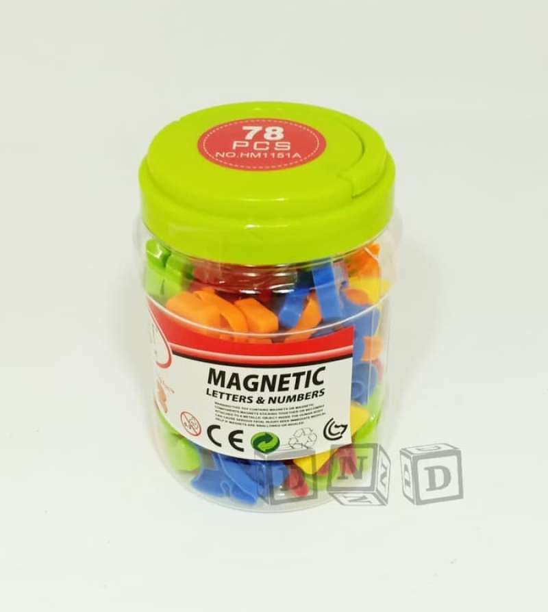 Jual Mainan Huruf Magnet Magnetic Letters Numbers HM1151A 78 pcs di ...