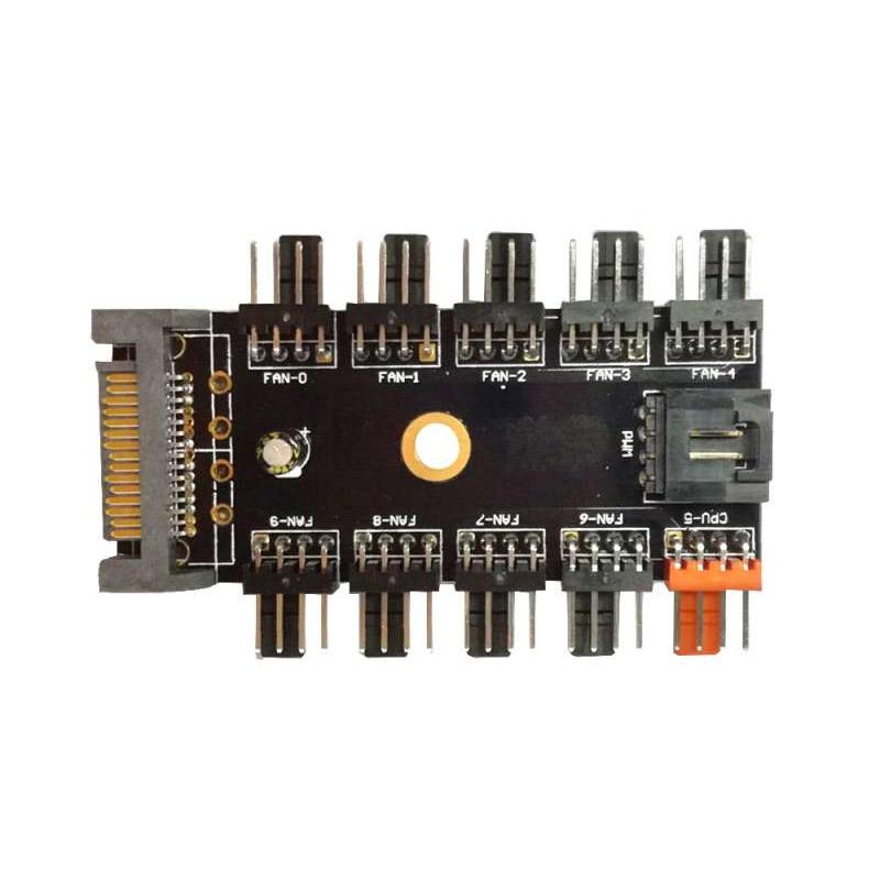 Jual EDS SATA Splitter PWM Cooling Fan Hub Power Socket for Chassis Fan ...
