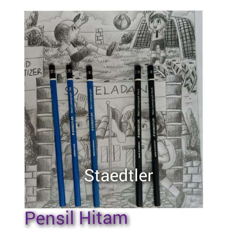 Jual Pensil Hitam Staedtler Mars Lumongraph 2B 5B 8B Dan Staedtler Mars ...