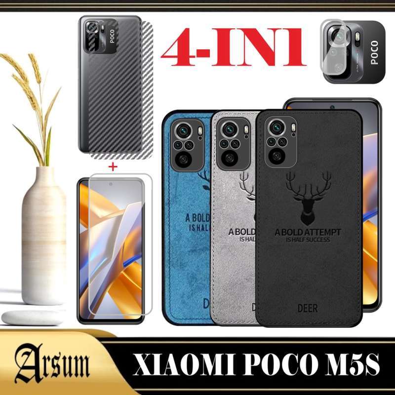Promo Promo Paket 3in1 Case Deer Xiaomi Poco M5s 2022 Tempered Glass ...