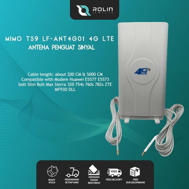 Jual Antena Penguat Sinyal LF-ANT4G01 4G LTE MIMO 45dBi TS9 Plug-KABEL 2-5M - 2 METER di Seller ...