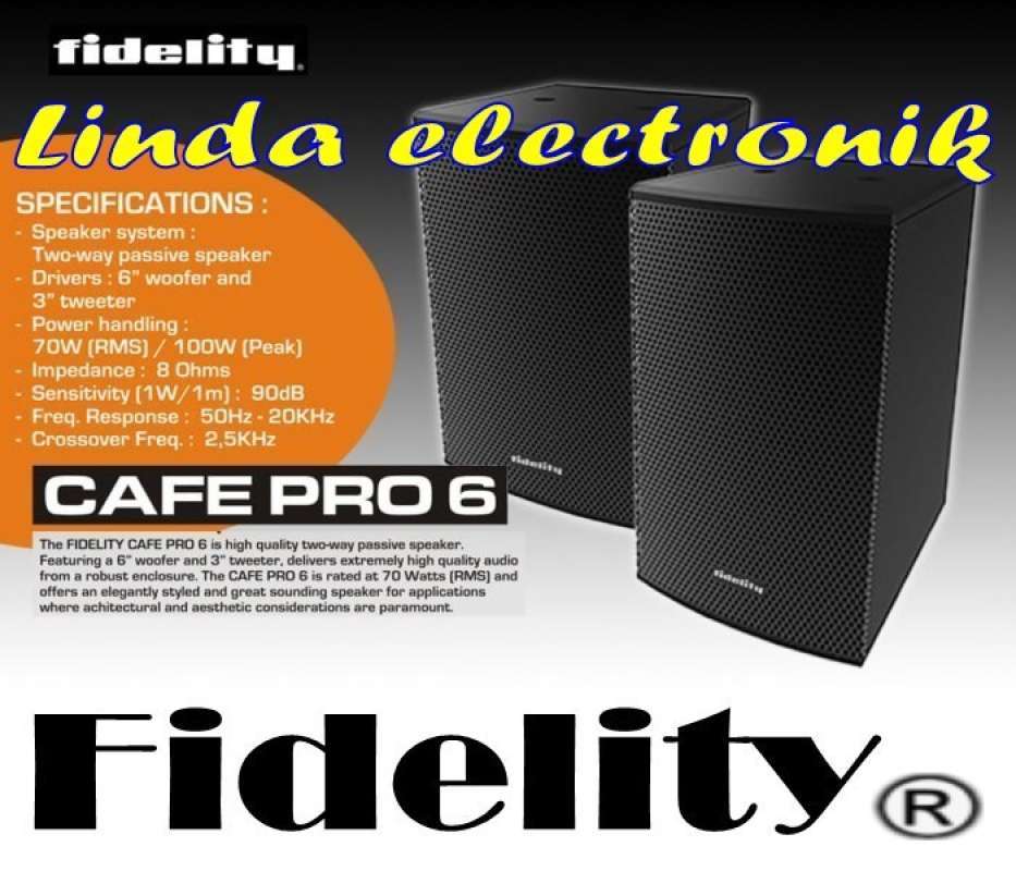 Jual speaker pasif fidelity cafe pro 6 6in 2 bh 6 woofer 3 tweeter ...