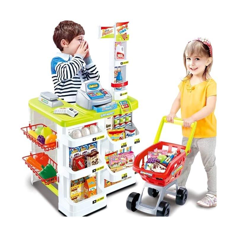 Jual OEM MB97 Home Supermarket Set + Trolley Pretend Play Jumbo Mainan ...