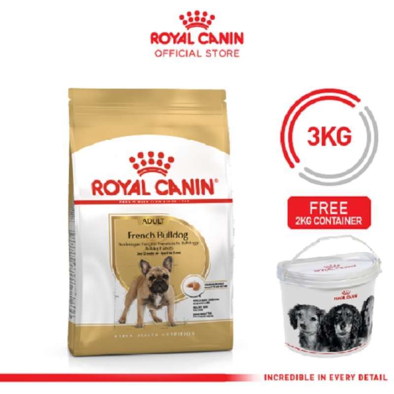 Promo Royal Canin French Bulldog Adult 3kg + Gimmick 2kg Half Moon Dog ...