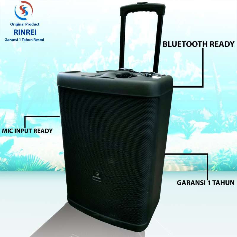 Jual Speaker Portable aktif RINREI 15 inch SR 8899G Speaker bluetooth ...