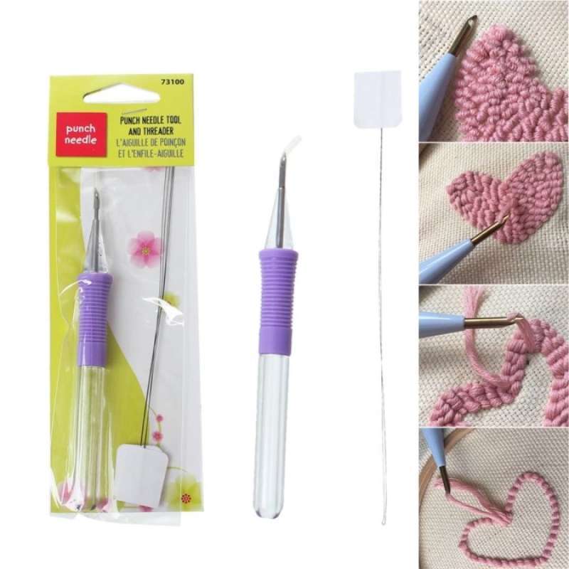 Promo Punch Needle Embroidery Punch Needle Alat Sulam Kain - Multicolor ...