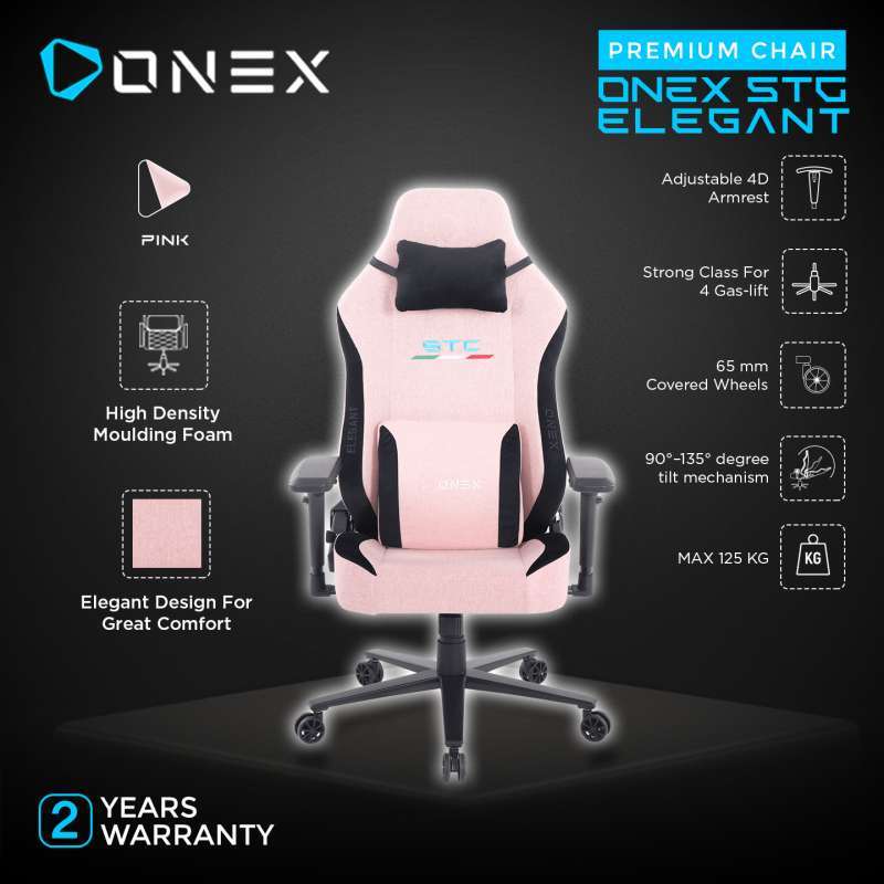 Promo ONEX STC ELEGANT SERIES PREMIUM GAMING CHAIR KURSI - PINK Diskon ...
