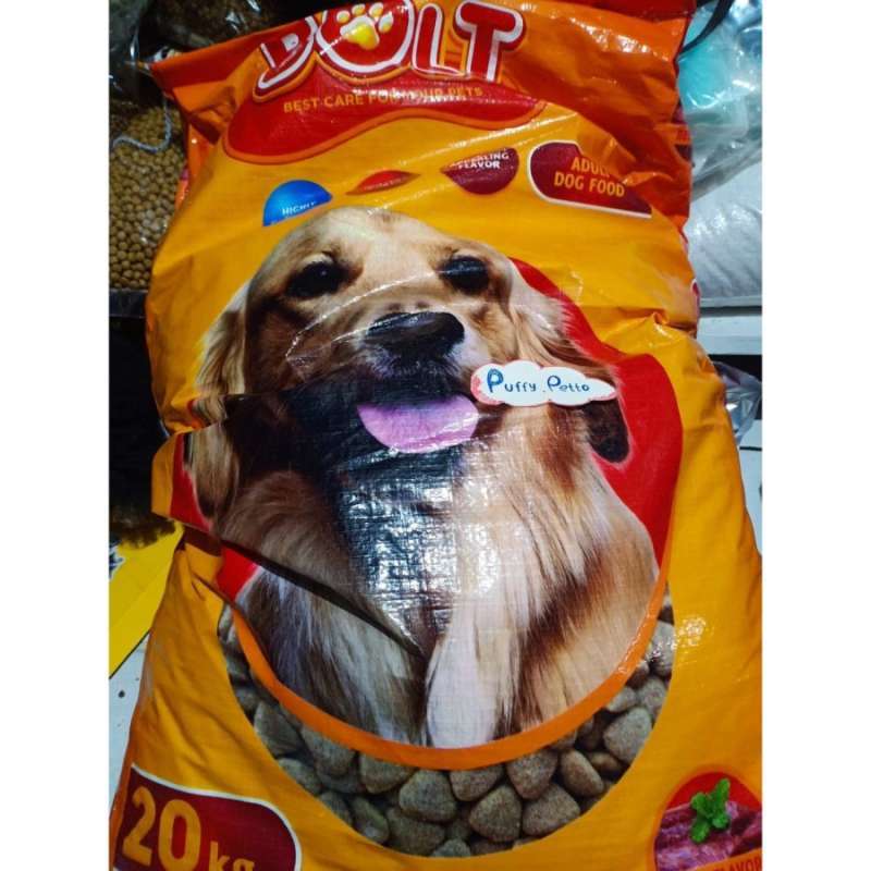 Jual puffy petto BOLT DOG makanan kering anjing dewasa 20kg beef di ...