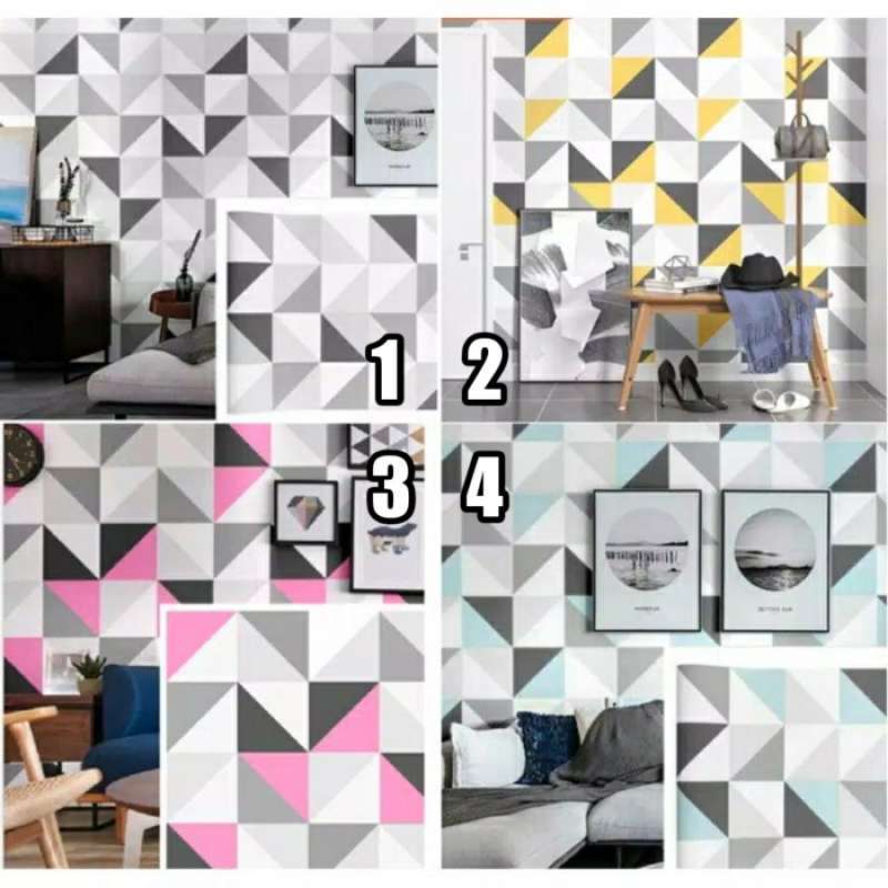 Promo Wallpaper Dinding Ukuran 45 Cm X 10 M Motif Geometri Segitiga Elegant Diskon 5% Di Seller ...