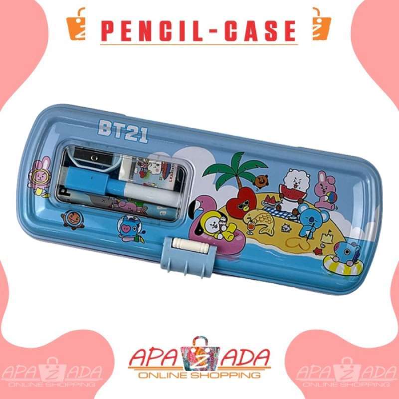 Promo Apazada - Kotak Pensil Kaleng Bt21 Series 2 Tingkat Ada Isi ...