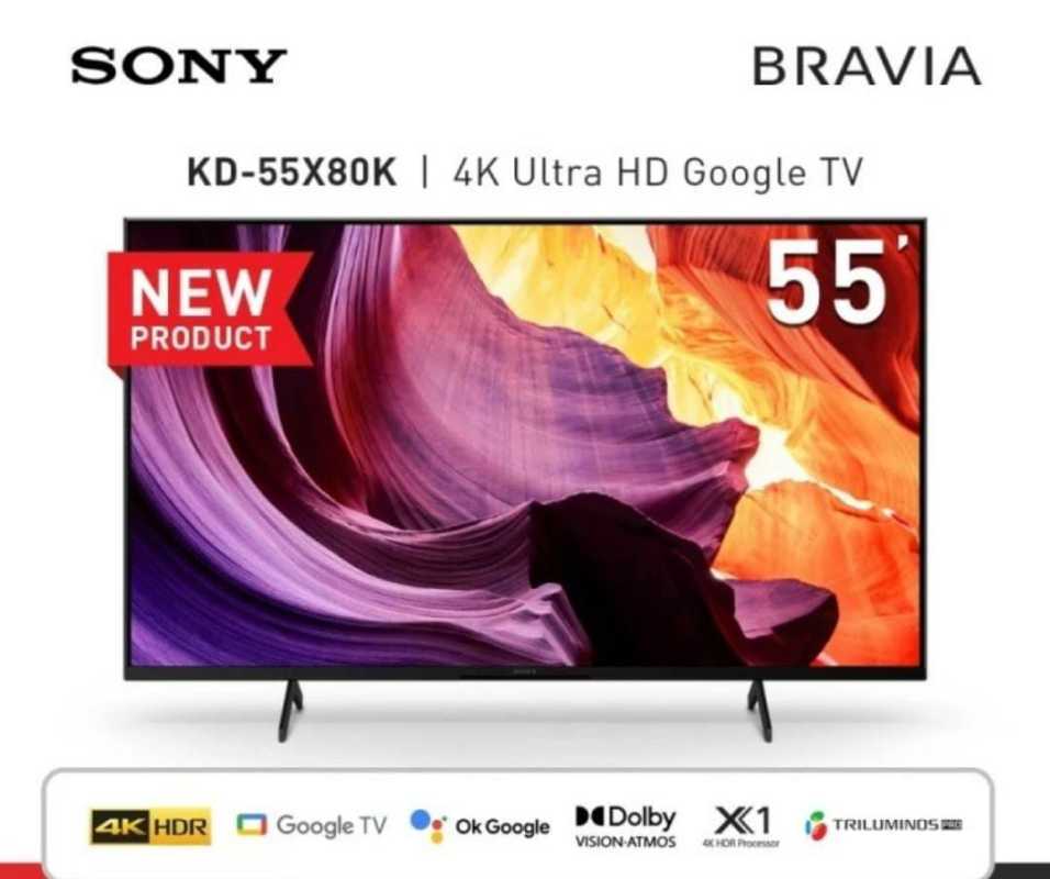 Promo Sony Bravia Led X80k 4k Hdr Google Tv 55 Inch Kd-55x80k - Black ...