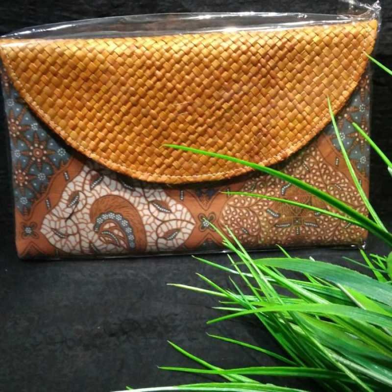 Promo clutch batik lawasan anyaman pandan dompet tas gift khas ...