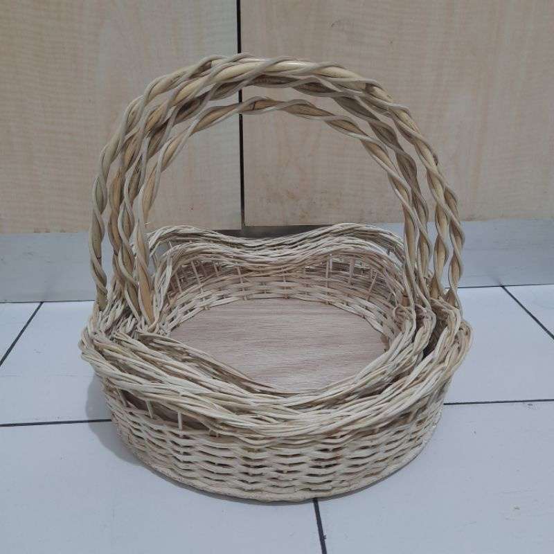 Jual Keranjang Bulat Tangkai Keranjang Rotan Bulat Keranjang Buah ...