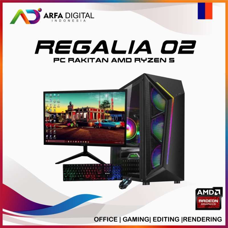 Jual PC GAMING FULLSET AMD RYZEN 5 5600G - SSD 128GB - LENGKAP LED 19 INC di Seller Arfa Digital ...