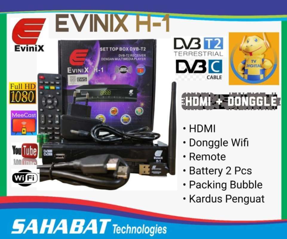 Jual EVINIX H-1 STB Set Top Box TV Digital DVBT2 - DVBT2+HDMI+Wifi di Seller SWEET SHOP ...