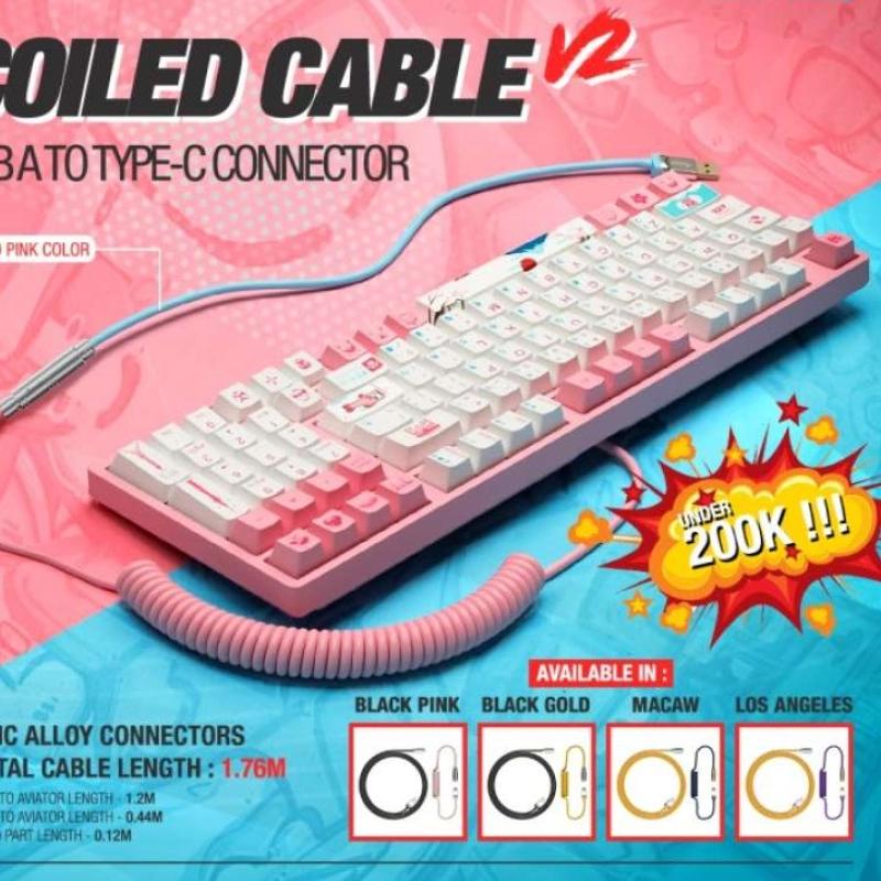 Promo Akko Coiled Aviator Cable USB to Type-C for Mechanical Gaming ...