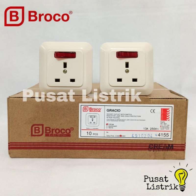 Jual Ib Stop Kontak Ac Broco Gracio 4155 Socket Outlet With Switch ...