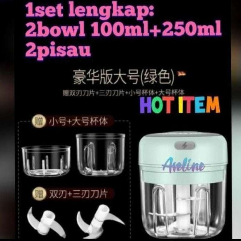 Promo Mini Blender Wireless 2in1 / Mini Chopper bumbu usb / blender ...