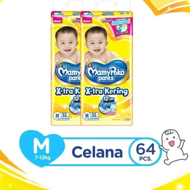 Jual MamyPoko Pants Standar X-tra Kering Popok Bayi M32 x 2 pack (64 ...