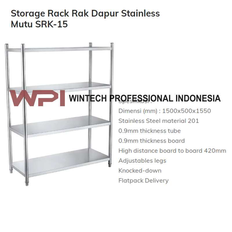 Jual SRK-15 Storage Rack - Rak Susun Serbaguna Restoran Stainless Steel ...