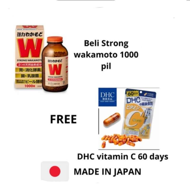 Promo Strong Wakamoto 1000 Tablet Free DHC Vitamin C 60days Diskon 23% ...