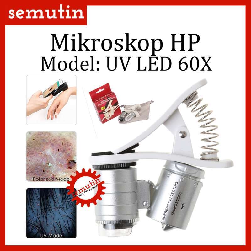 Jual Mikroskop Kamera Ponsel Uv Led 60x Ae61 / Microscope Hp Mobile ...