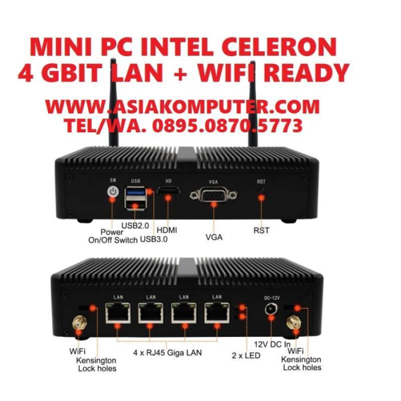 Promo Mini PC Celeron Quad 4 Lan PFSENSE Sophos ClearOS Firewall UTM Router Diskon 23% di Seller ...