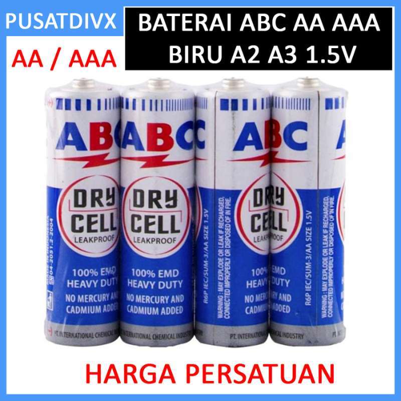 Jual PUSATDIVX BATERAI ABC BIRU AA AAA A2 A3 1.5V BATTERY BATRE BATREI ...