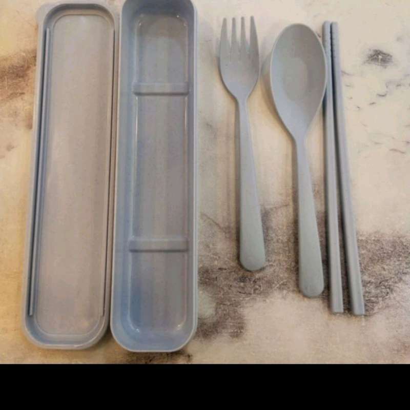 Jual SENDOK SET ALAT MAKAN 3 IN 1 BAHAN JERAMI DAN STAINLESS STELL di ...