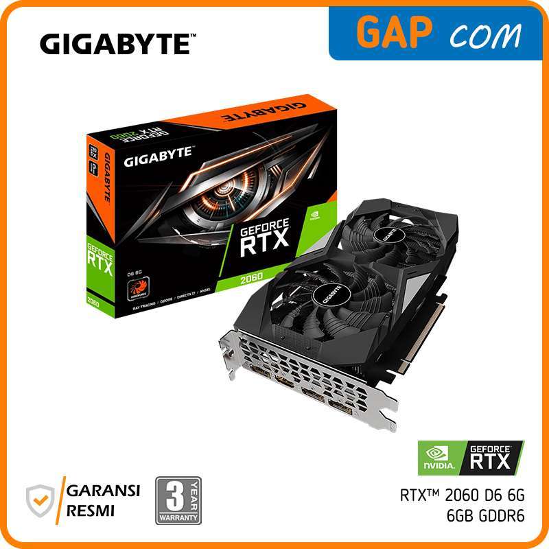 Promo VGA Gigabyte GeForce RTX 2060 6GB GDDR6 - GV-N2060D6-6GD 2.0 ...