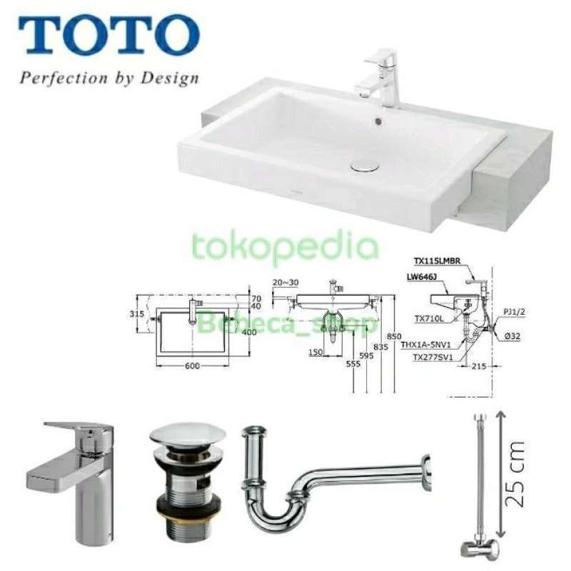 Jual Wastafel Toto Lw646j W/f Comp Set Kran Dingin Tx109lrs Packing Kayu Di Seller Sukses Rezeki ...