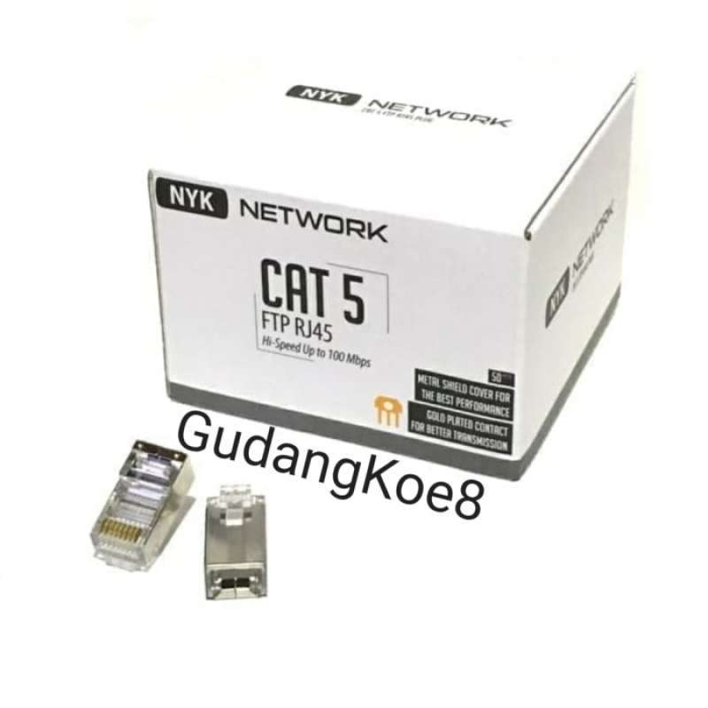 Promo Conector Rj45 cat5 Besi FTP Gold plated konektor Rj45 Diskon 9% ...