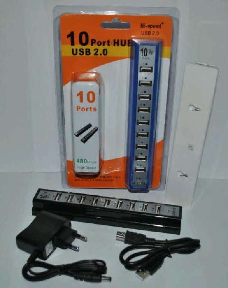 Jual USB HUB 10 PORT + ADAPTOR di Seller Centratech - Kampung Baru ...