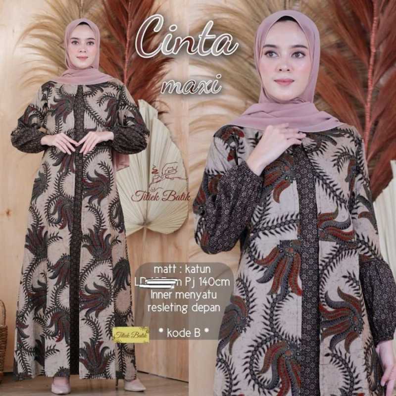Model Baju Batik Wanita Muslim Modern
